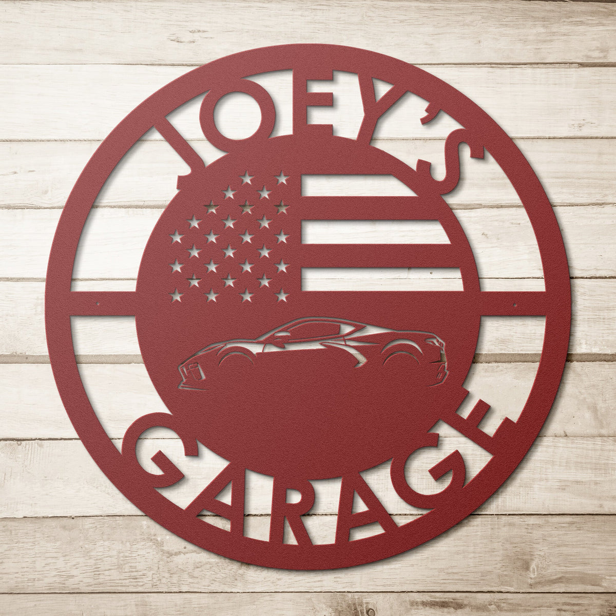 Personalized Corvette C8 Garage Sign - Cool Metal Signs